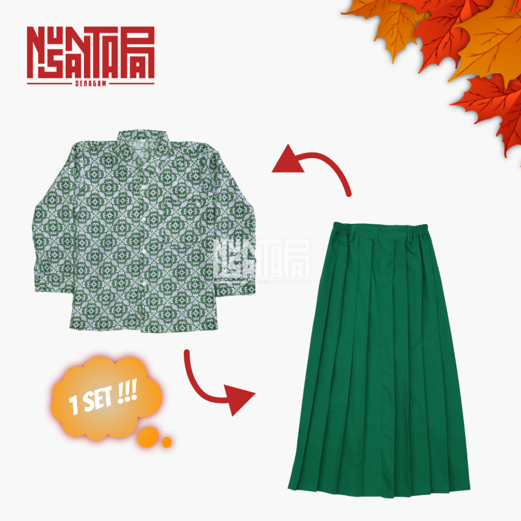 Jual Seragam Batik Sekolah Dasar (SD) Motif Bunga Nusa Lengan Panjang ...