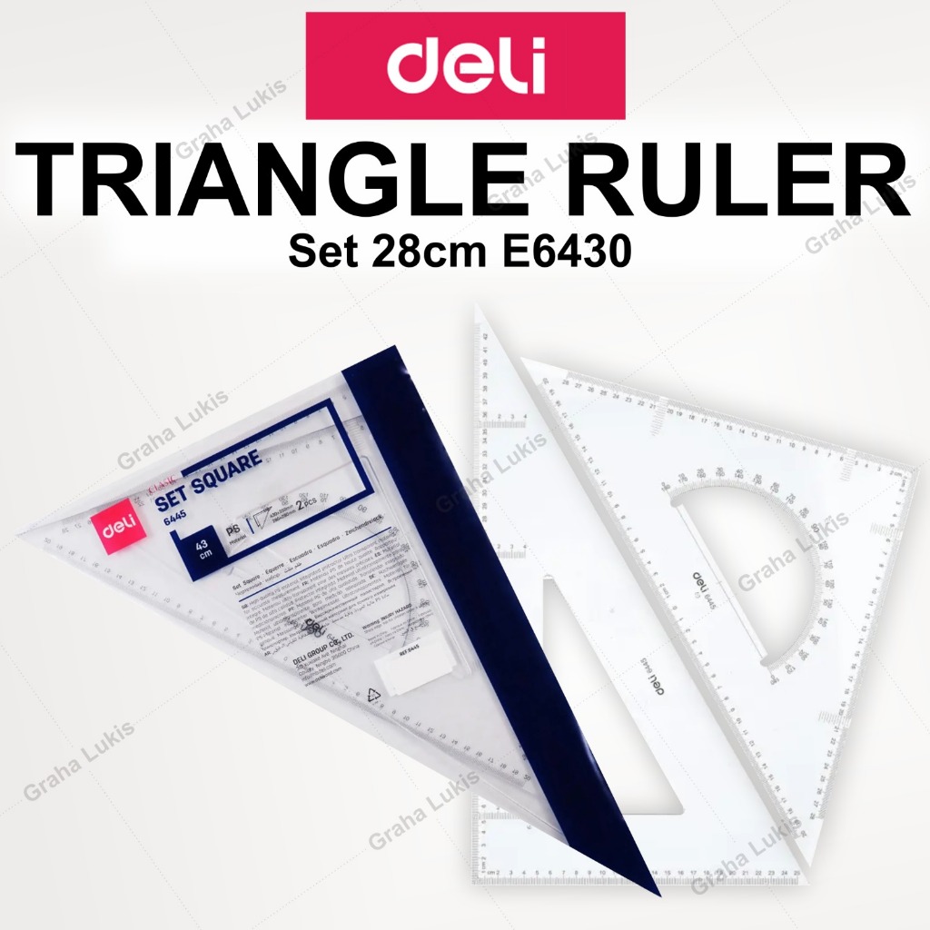 Jual Deli Ruler - Penggaris Segitiga Set 28cm/33cm/38cm | Shopee Indonesia