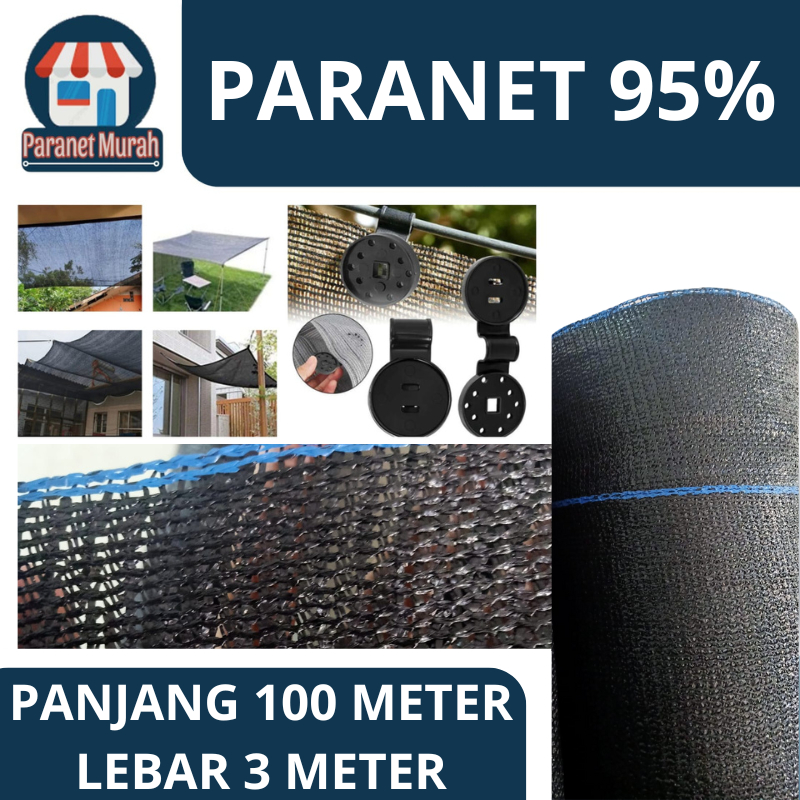 Jual ( IMPORT ) Jaring Paranet 95% Grade A ( Panjang 100 meter x Lebar ...