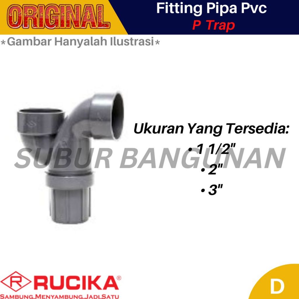 Jual Sambungan Pipa P-Trap D Rucika P Trap D PVC Rucika | Shopee Indonesia