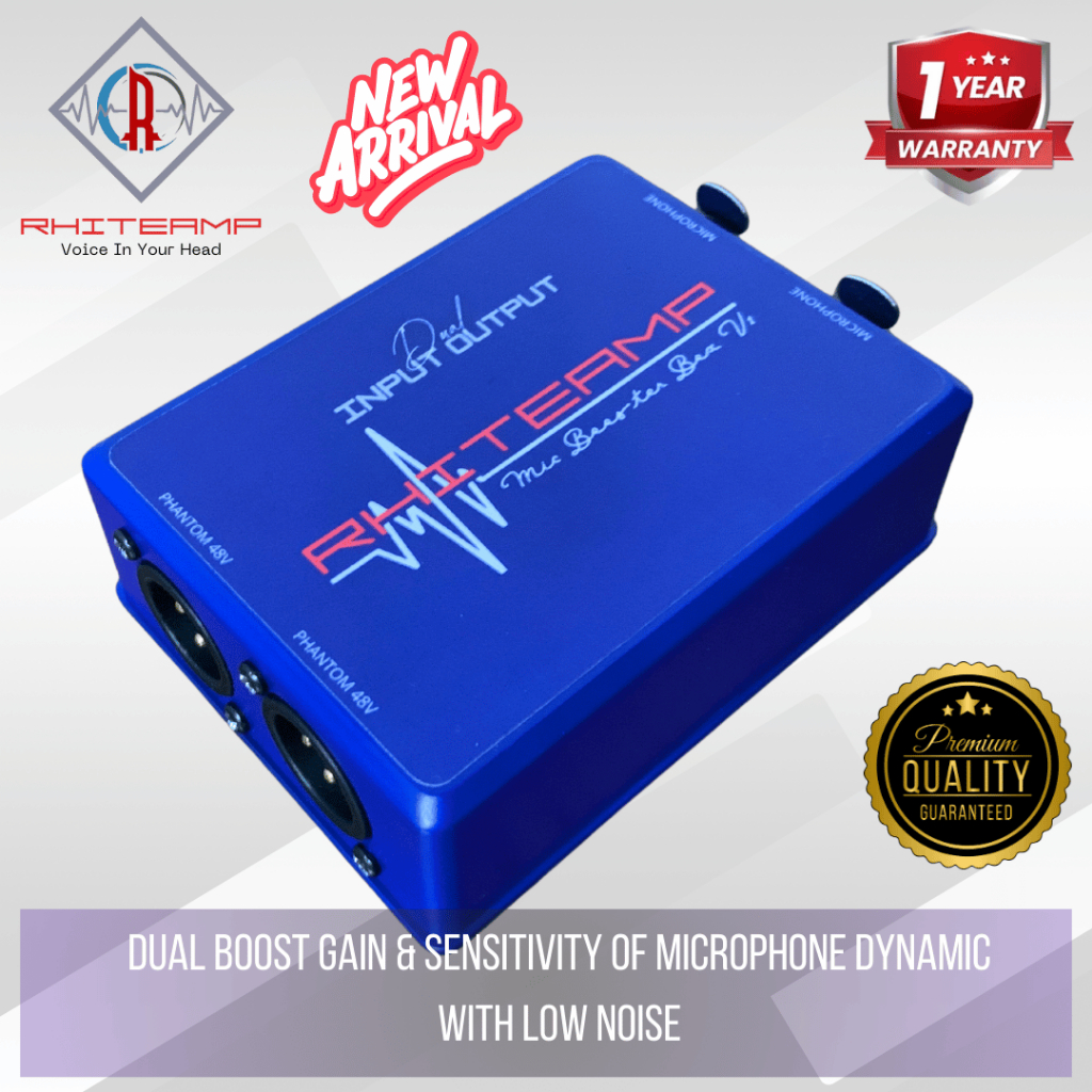 Jual Rhiteamp Mic Booster Box V1 dual input output penguat microphone ...