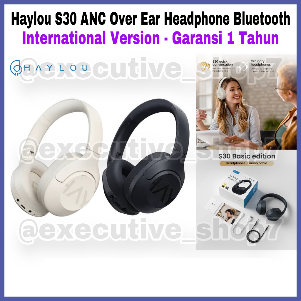 Jual Haylou S30 ANC Over Ear Headphone Bluetooth - International ...