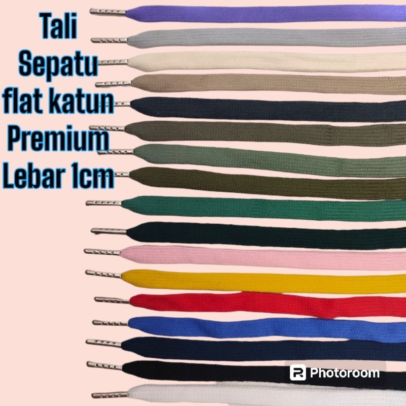 Jual tali sepatu katun flat premium, lebar 1cm / ready 60cm sampai ...