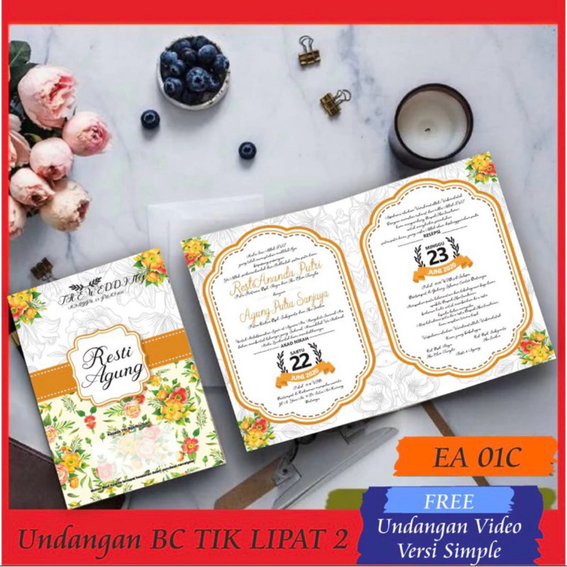 Jual UNDANGAN PERNIKAHAN GROSIR MURAH LIPAT DUA STYLE BUNGA MEWAH ...