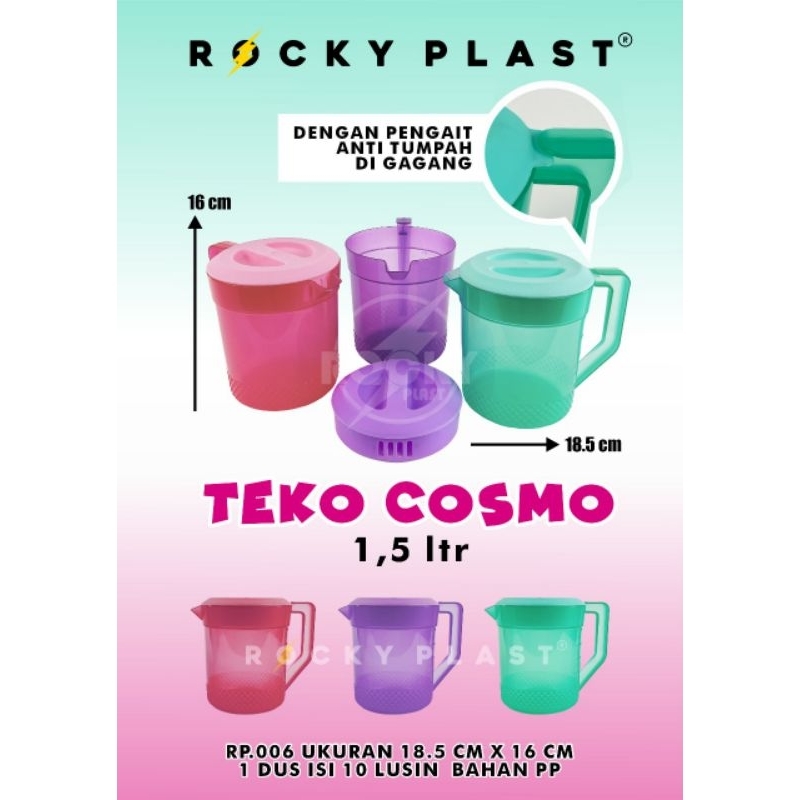 Jual Teko Plastik 1.5 Liter Rocky Plast COSMO / Eskan 1.5L 1500mL Water ...