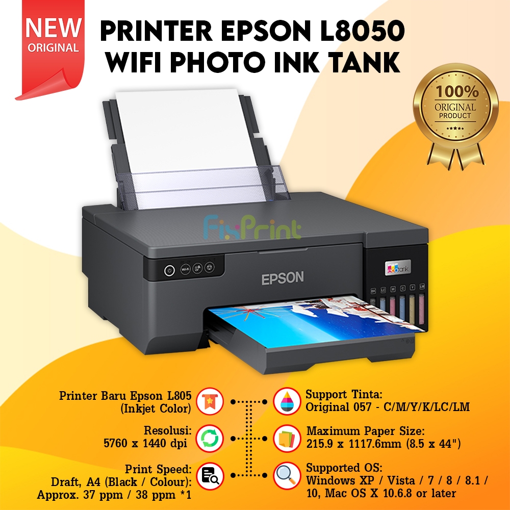 Jual Printer Epson L8050 Wifi Wireless Photo ID Card Pengganti Epson L805 Garansi Resmi Original ...