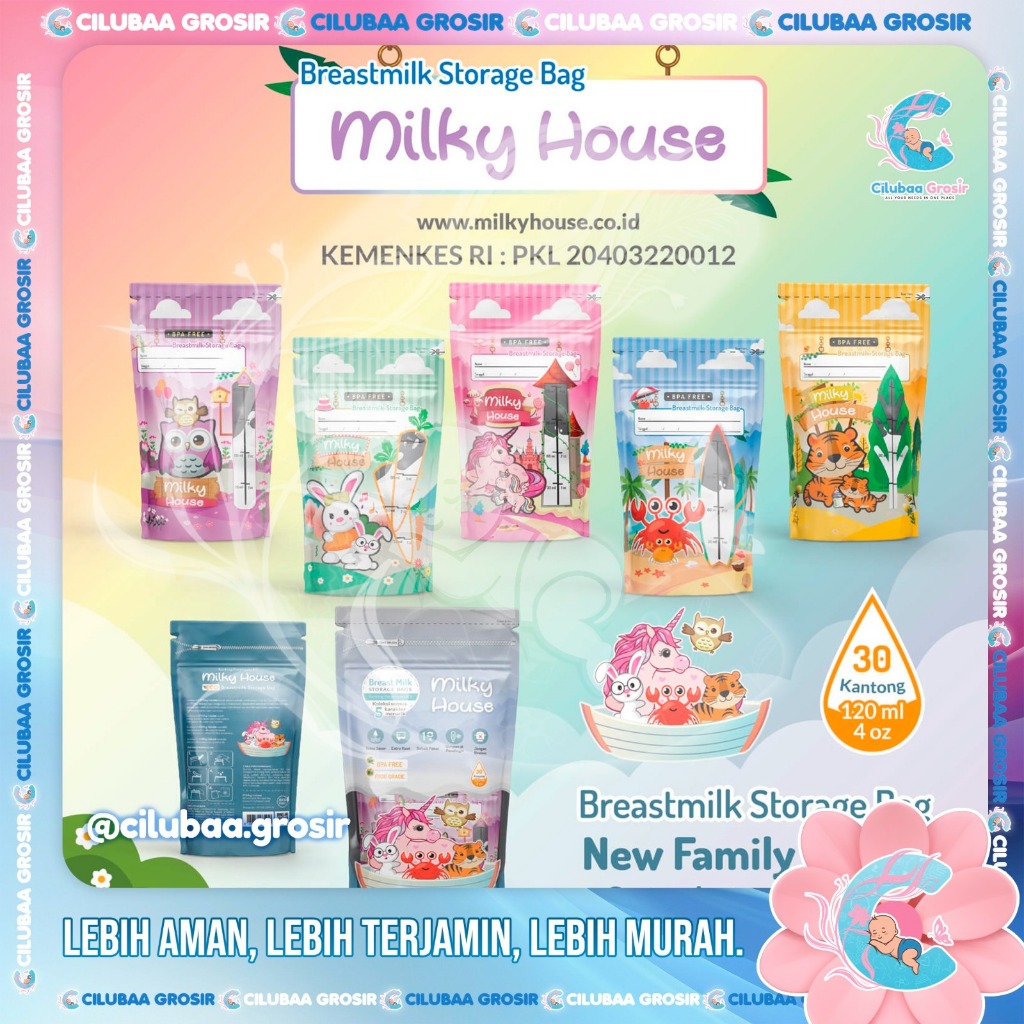 Jual Milky House Kantong ASI 120mL Isi 30 Pcs || KEMENKES RI PKL 20403220012 || Breast Milk ...
