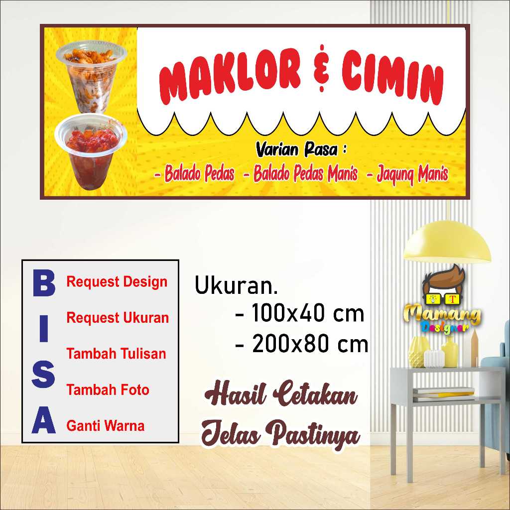 Jual Custom Banner Spanduk MMT Jualan Cimin dan Maklor Bagus keren bb ...