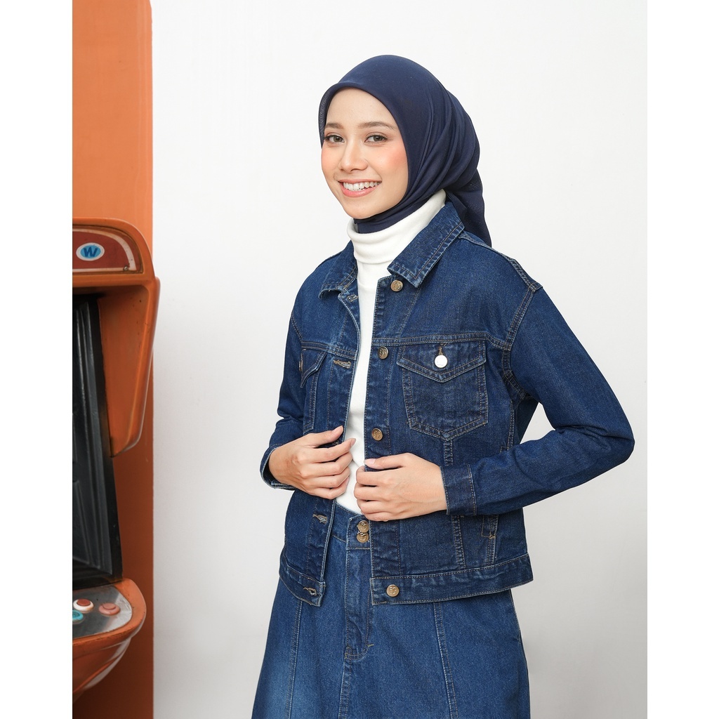 Jual Genira Denim Crop Jacket Geulis Sale | Shopee Indonesia