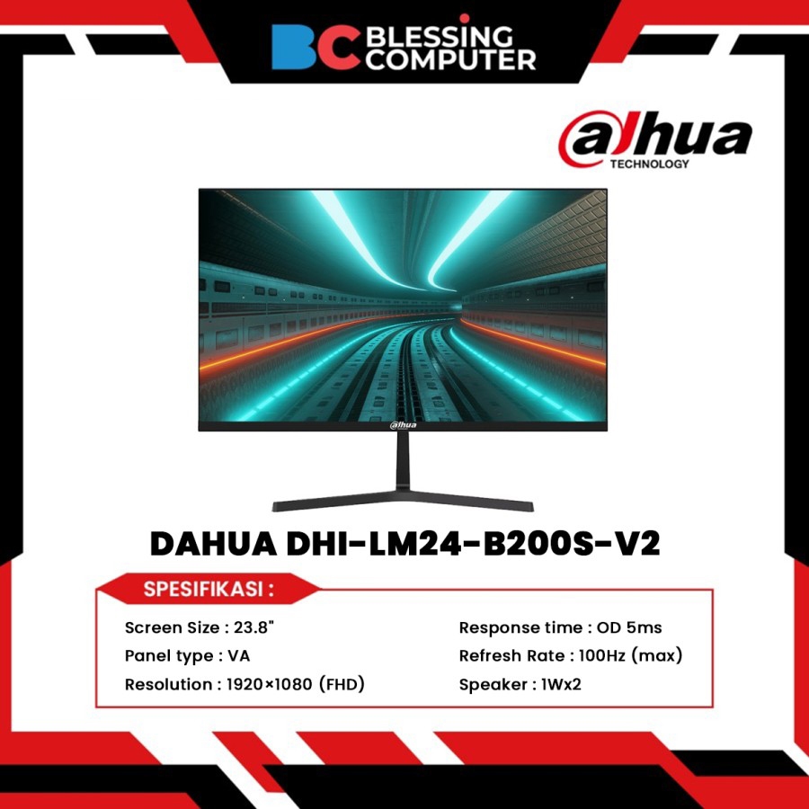 Jual Monitor DAHUA DHI-LM24-B200S-V2 24 inchi FHD 100Hz 5ms HDMI WITH SPEAKER GARANSI RESMI ...