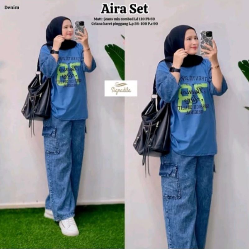 Jual AIRA SET JEANS WASH MIX KATON COMBAD | Shopee Indonesia