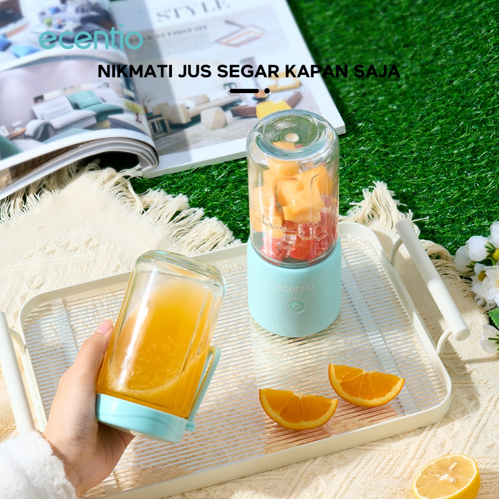 Jual ecentio blender mini 380ml USB 8 Mata Pisau 304 stainless steel Blender Portable kaca ...