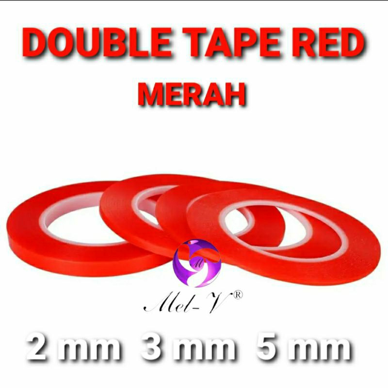 Jual Double Tape Red Dabel Tip Merah Selotip 2mm 3mm 5mm 10mm 15mm ...