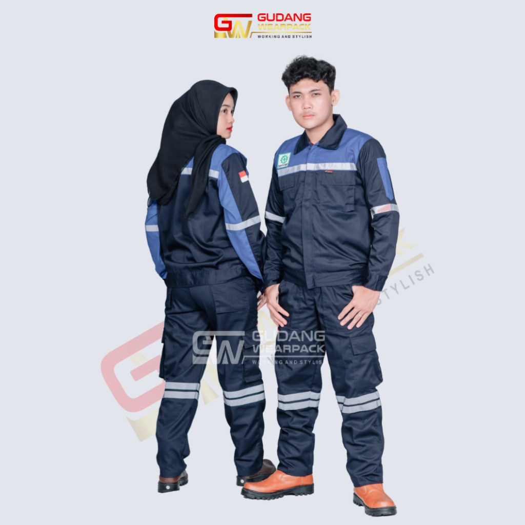 Jual WEARPACK SETELAN Wearpack DONGKER-BIRU BCA/lengan panjang/sleting ...
