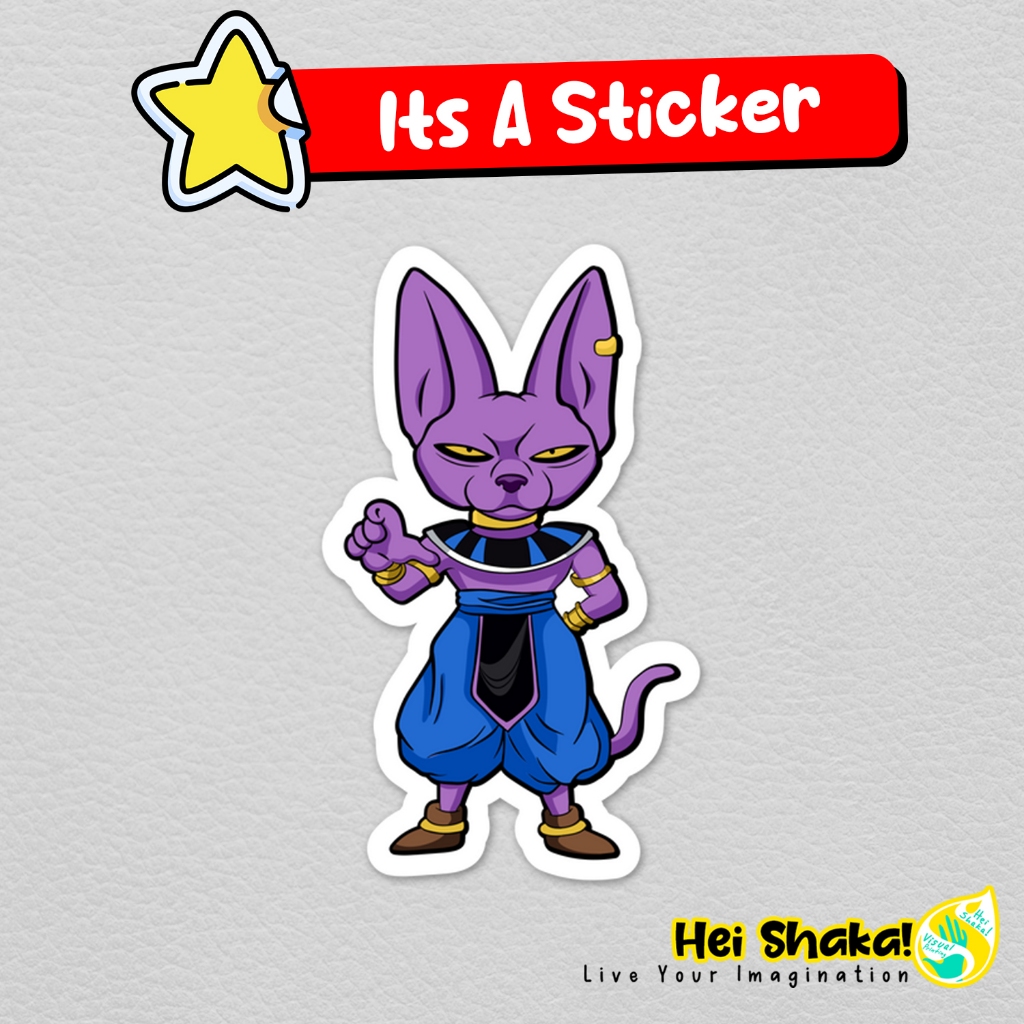 Jual Stiker Dragon Ball Super Beerus Chibi Sticker Vinyl Anime Manga ...