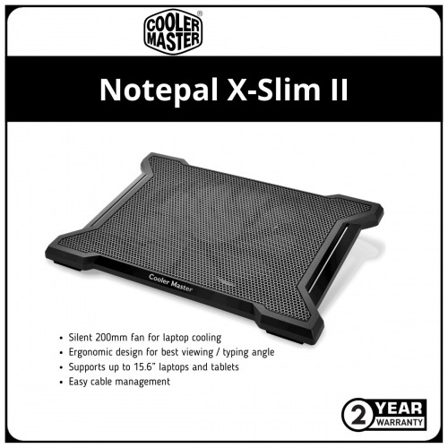 Jual Cooler Master Notepal X-SLIM II-Slim Notebook Cooling Pad Cooler ...