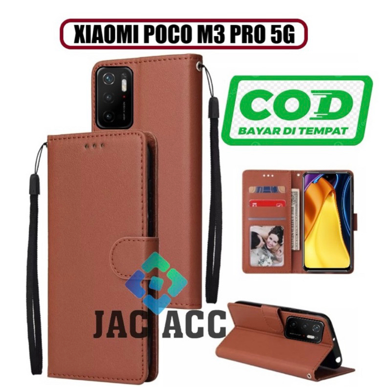 Jual FLIP CASE HP PREMIUN UNTUK HP POCO M3 PRO 5G LEATHER FLIP CASE HP ...