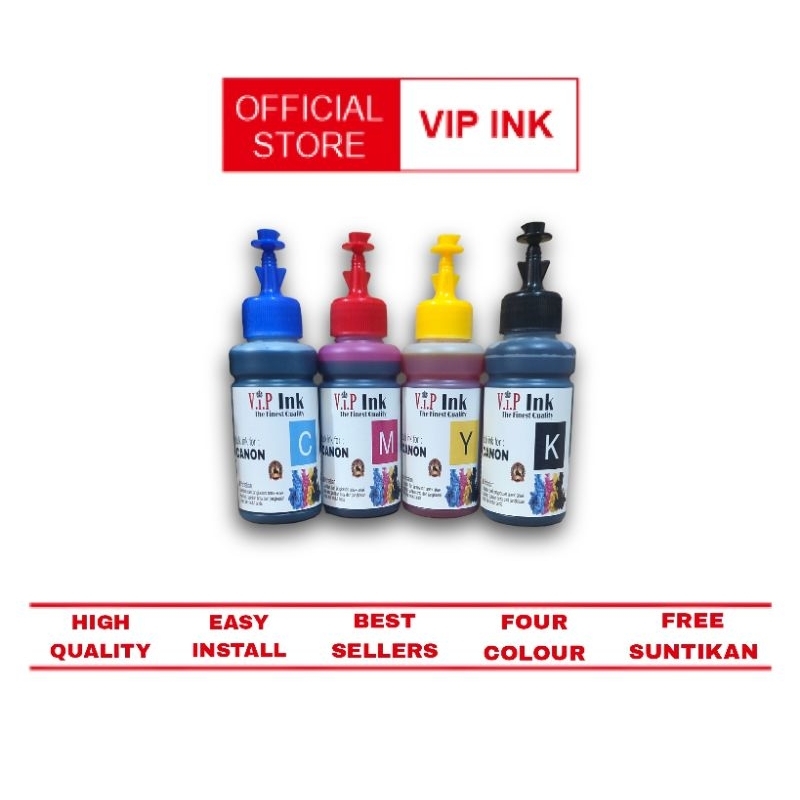 Jual VIP INK Tinta Canon Isi ulang / Tinta Refill Canon Free Suntikan ...