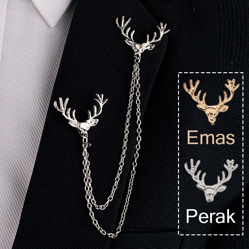 Jual Lapel Pin Bros Jas Bros Pin Aesthetic Rusa Gold Pin Bros Jas Pria ...