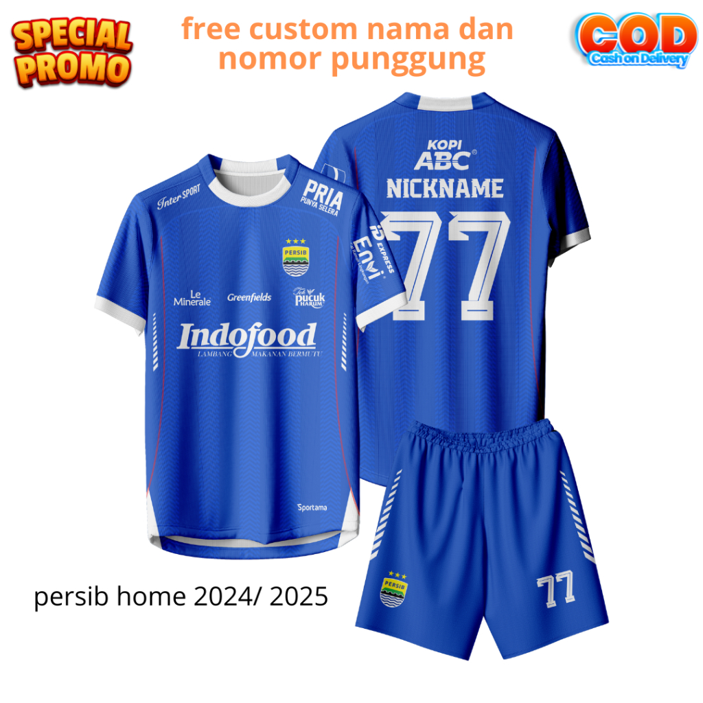 Jual Baju Bola Jersey Persib Bandung 2024/ 2024 Free custom nama dan ...