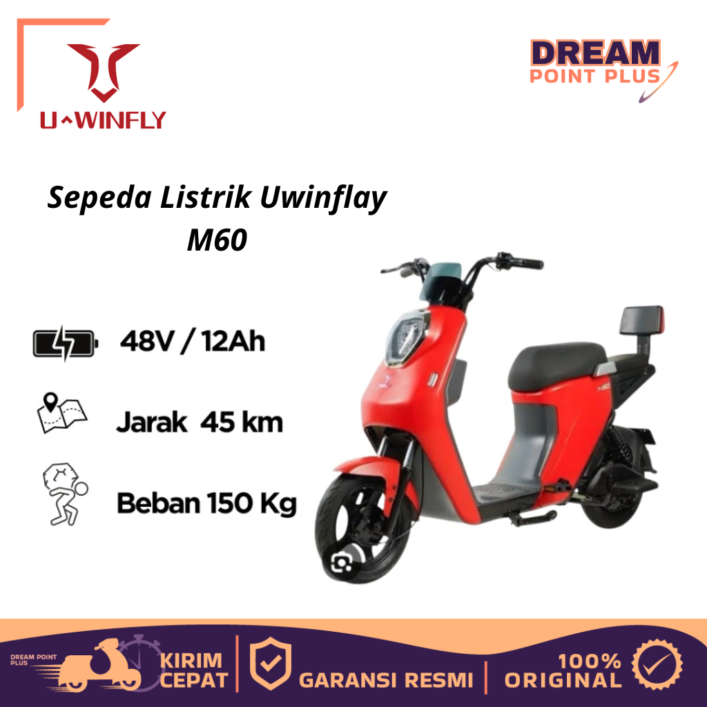 Jual Sepeda Listrik Uwinfly M60 NFC Terbaru Anti Banjir, Garansi Resmi ...