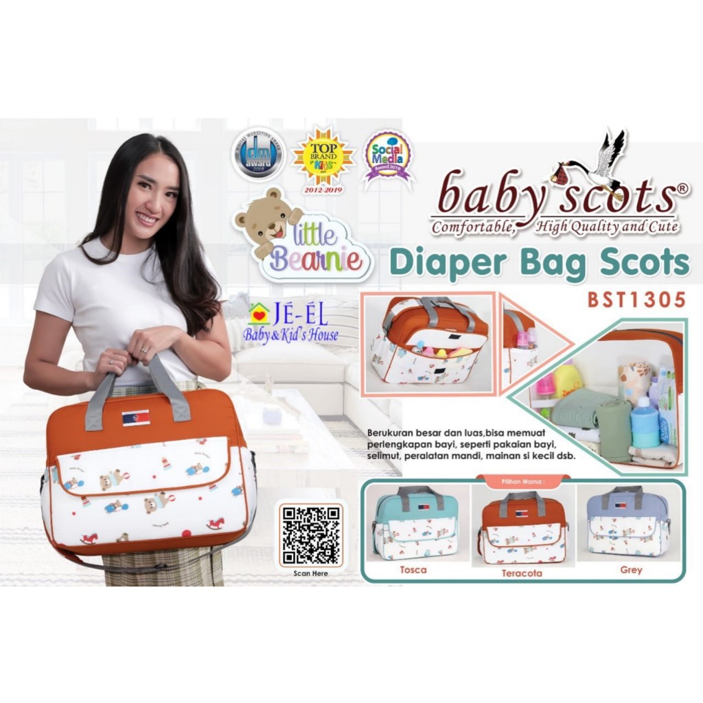 Jual Baby Scots Diaper Bag Little Bearnie Series Ukuran Besar BST 1305 ...