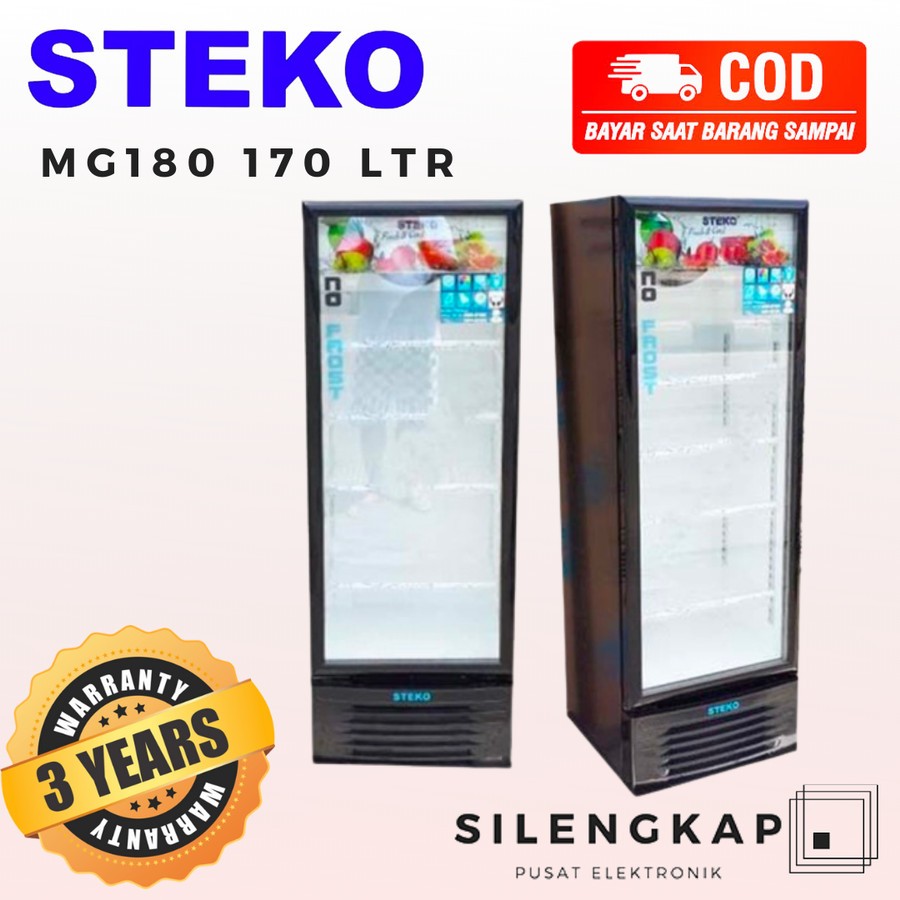 Jual SHOWCASE STEKO MG 180 3 RAK COOLER KULKAS LOW WATT NO FROST ...