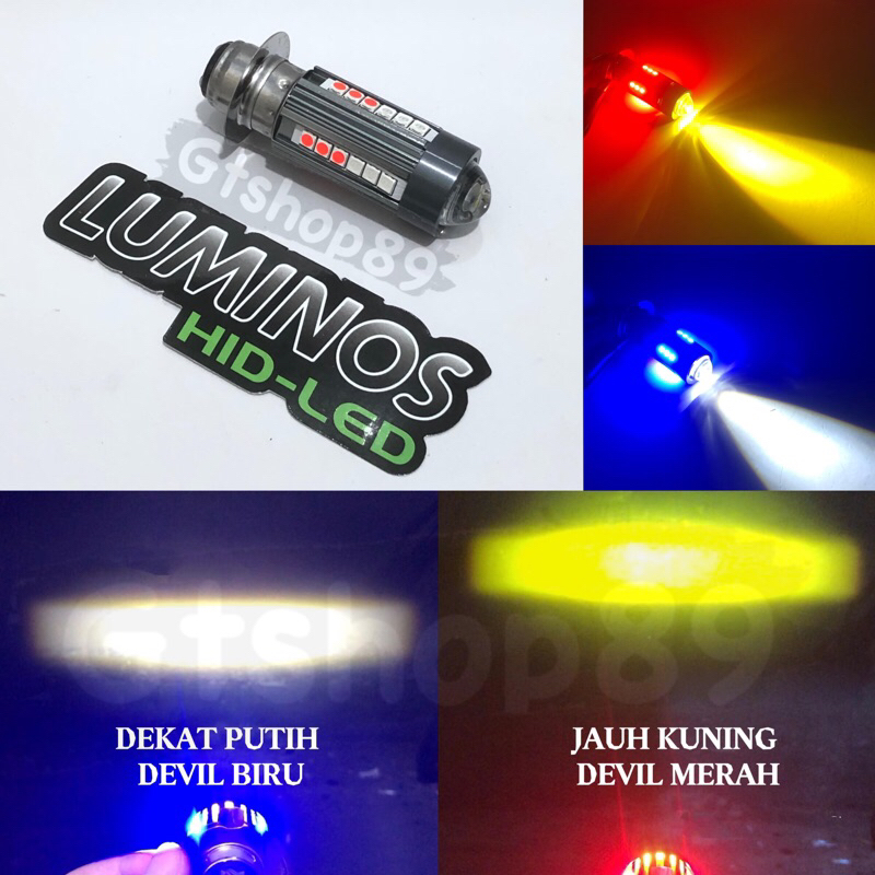 Jual Lampu Utama LED Motor LUMINOS H6 LS3 Laser LED HI LO DC Double ...