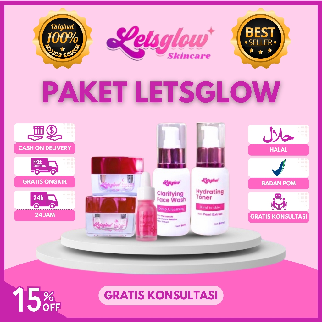 Jual Paket Lets Glow Skincare Original Dan BPOM LetsGlow | Shopee Indonesia