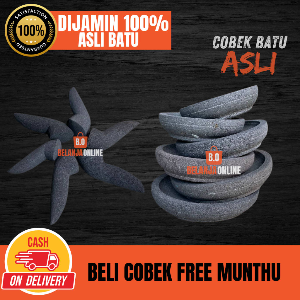 Jual cobek batu asli original cobek free munthu ready ukuran 17cm ...