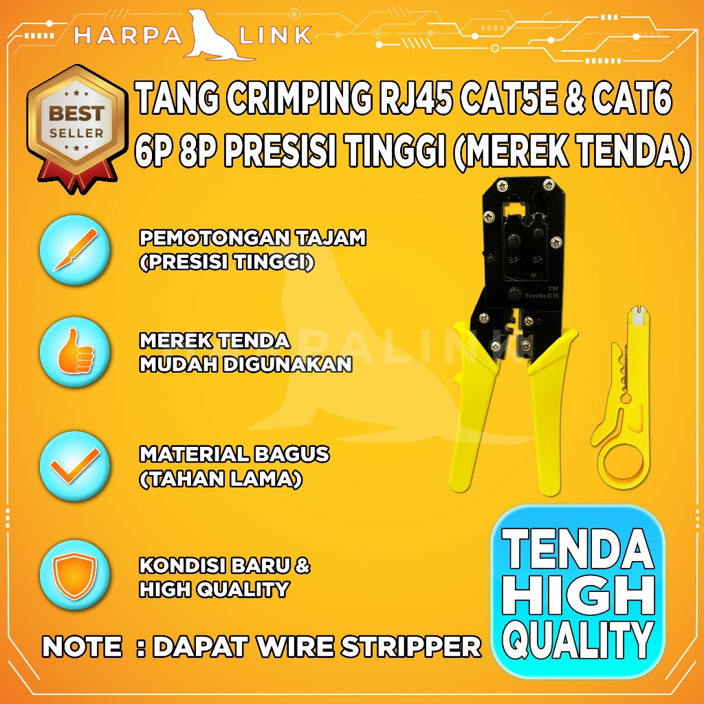 Jual Tang Krimping Tools RJ 45 RJ 11 TENDA Crimping Tool RJ45 RJ11 ...