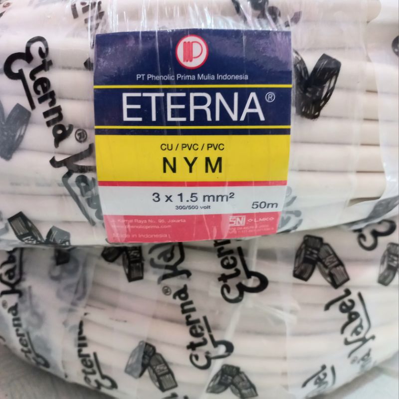 Jual Kabel Listrik Eterna Original NYM 3x1,5 Kawat Tembaga | Shopee Indonesia