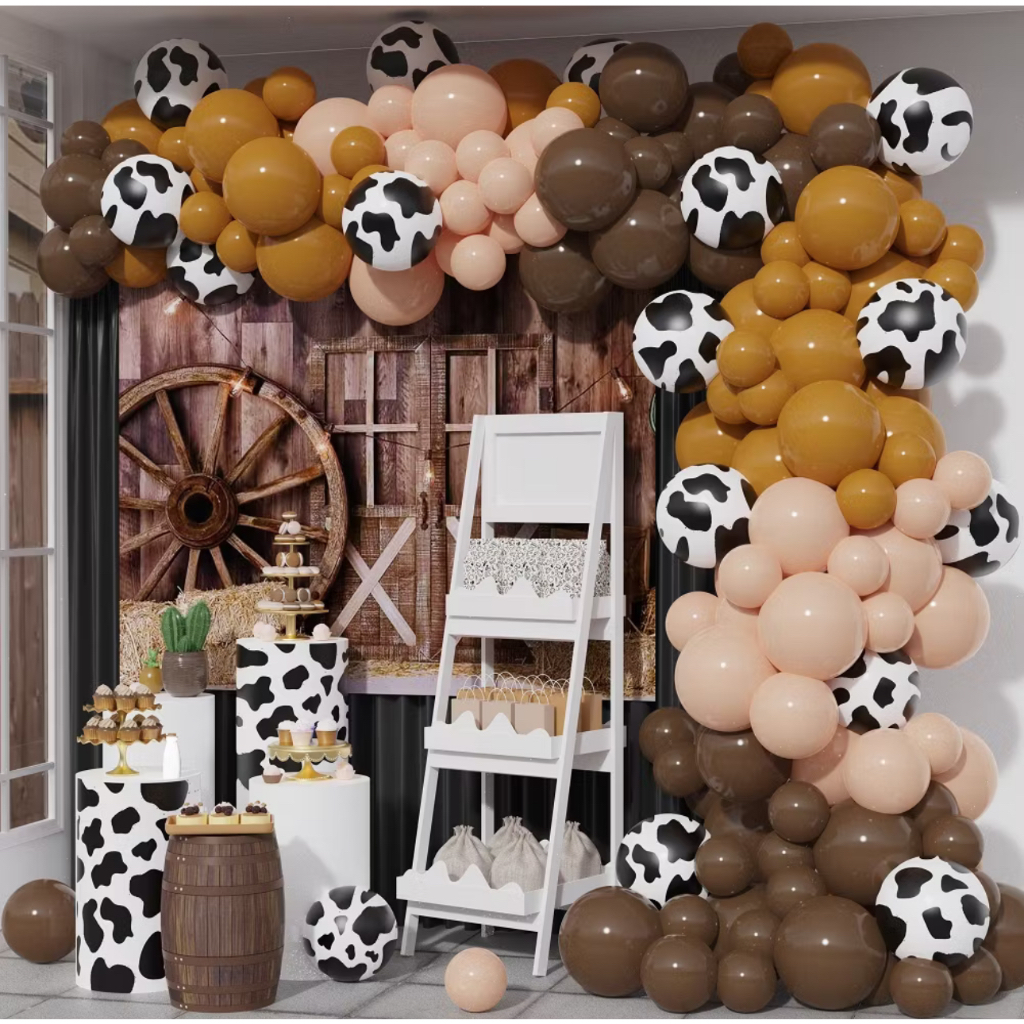 Jual paket dekorasi kit garland latex ulang tahun Balon Tema Sapi Pesta ...