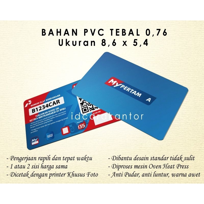 Jual cetak kartu bensin/ kartu mypertamina bisa custom satuan sehari jadi | Shopee Indonesia