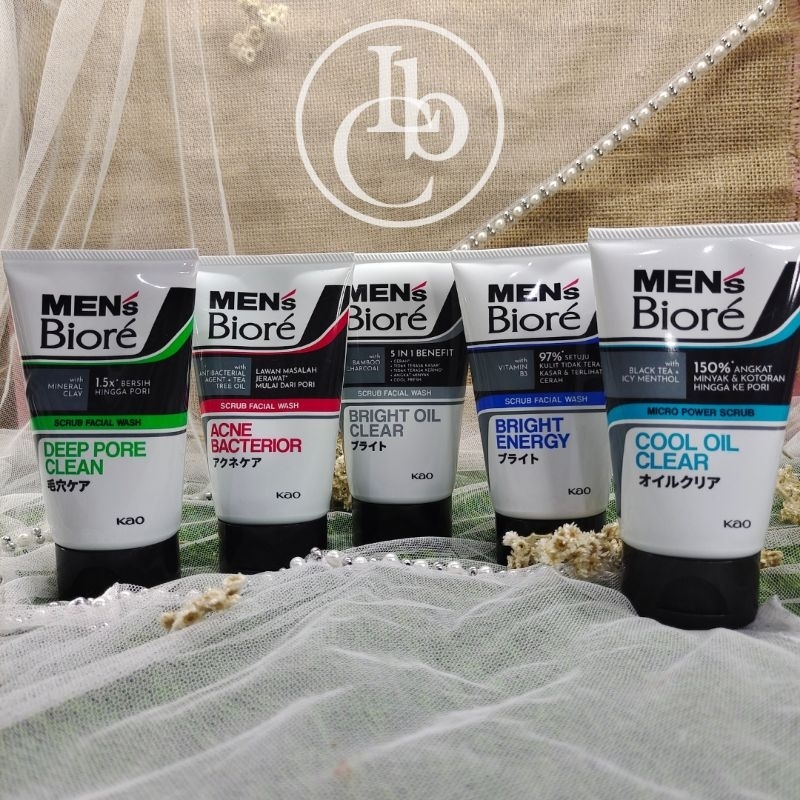 Jual BIORE MEN'S SCRUB FACIAL WASH 100 GR | Shopee Indonesia