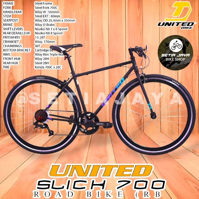 Jual Sepeda Hybird UNITED SLICK 700C Hybird (Fixie x Road Bike) Steel 8 ...