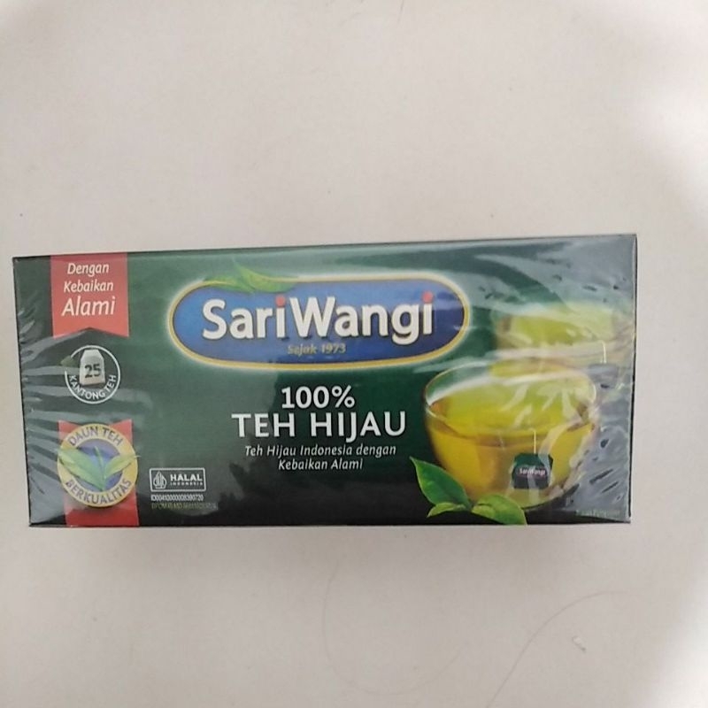 Jual Sari Wangi 100% TEH HIJAU. 25 KANTONG TEH @ 1.85 g | Shopee Indonesia