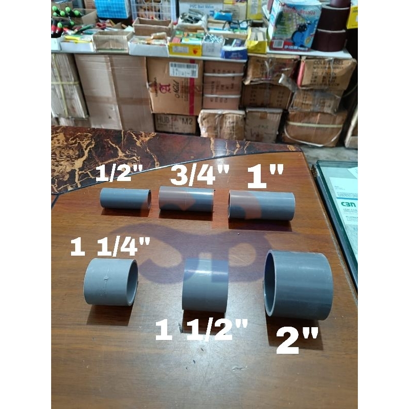 Jual Socket Merk Power Pipe & fitting, Sambungan pipa PVC ukuran: 1/2" , 3/4" , 1" , 1 1/4" , 1 ...