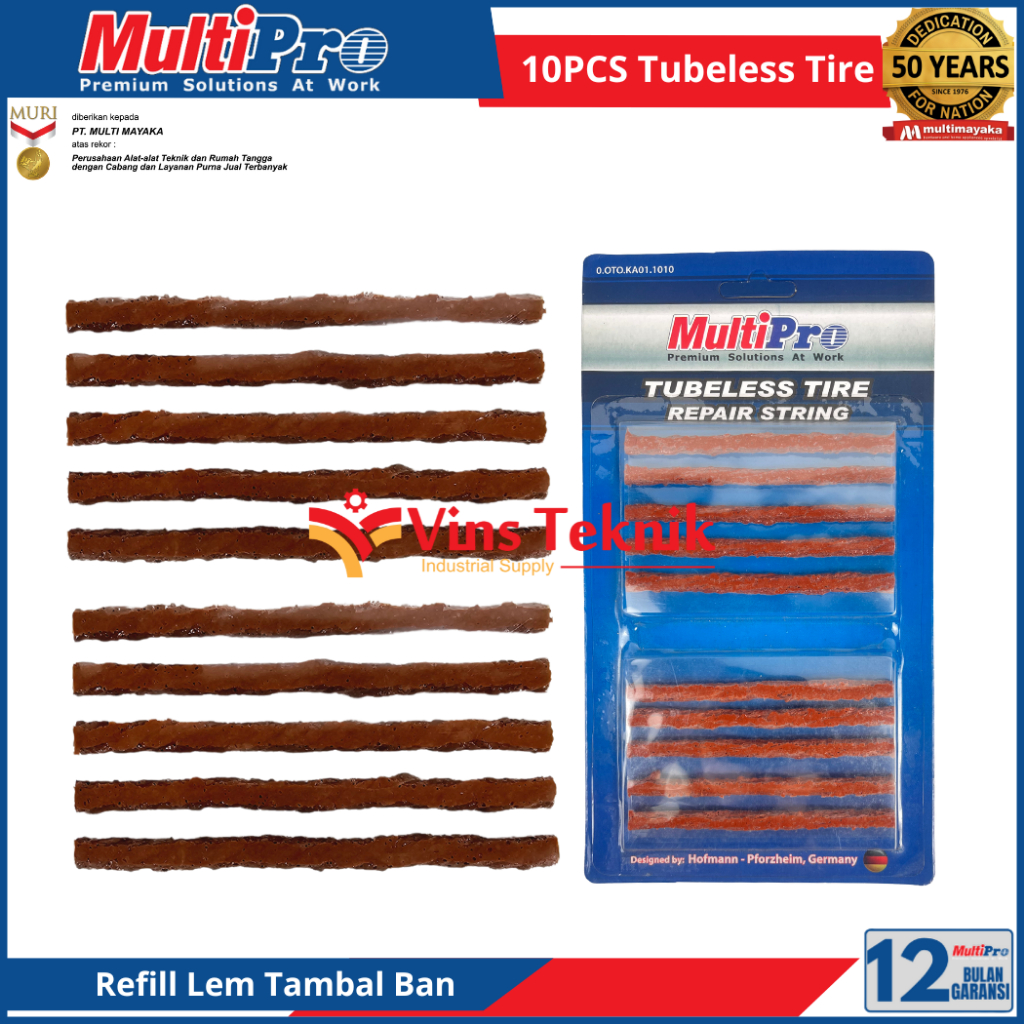 Jual Refill Lem Tambal Ban Tubeless Tire Repair String MULTIPRO ...