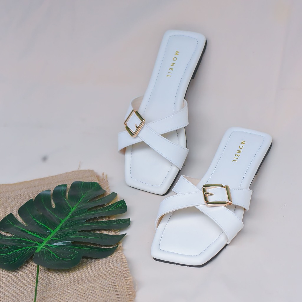 Jual Rahel Flat By Moneil - Sandal Teplek Gesper | Shopee Indonesia
