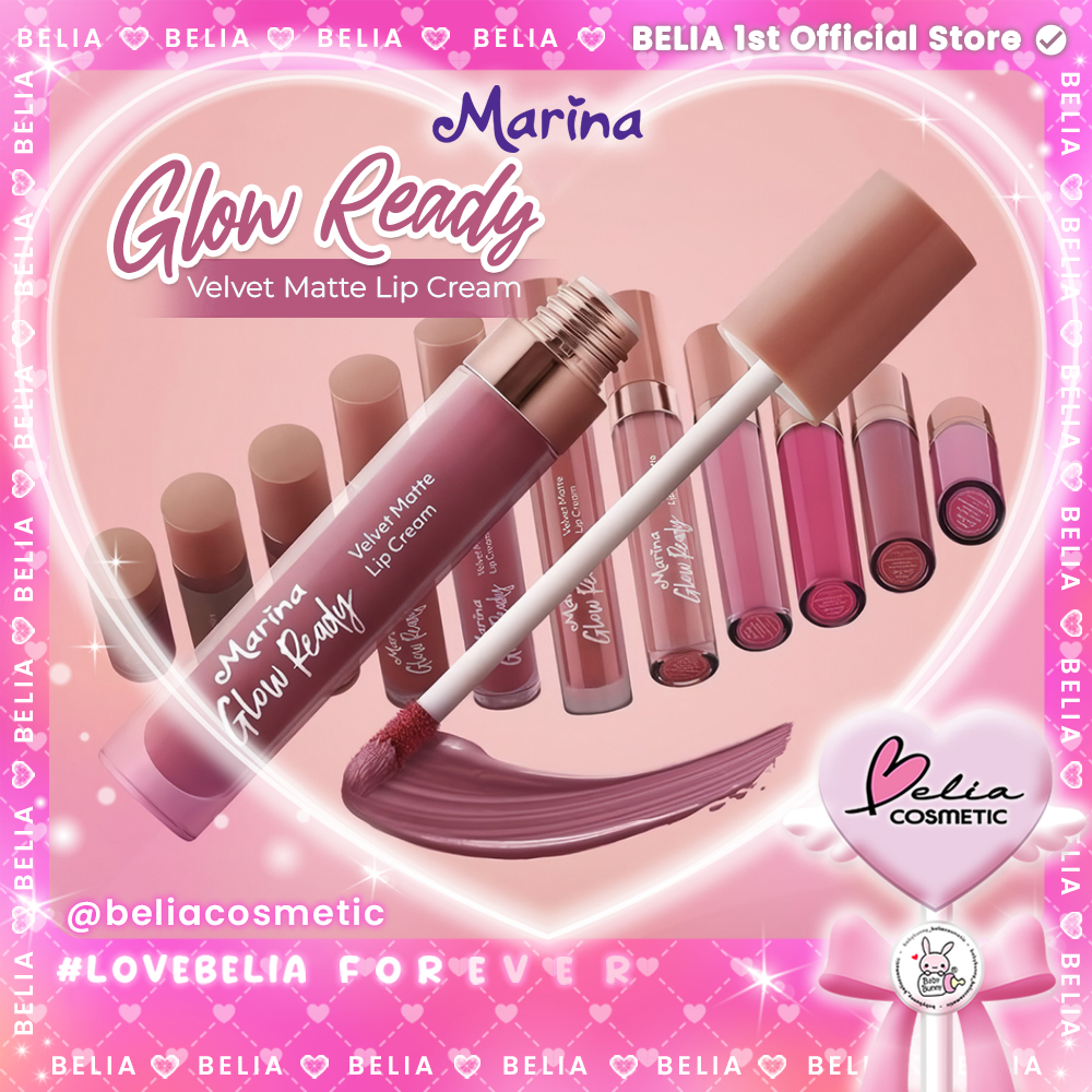 Jual BELIA MARINA Glow Ready Colorlast Velvet Matte Lip Cream 5ml | 12H ...