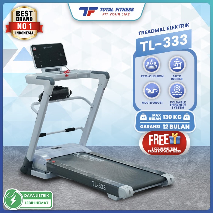 Jual TOTAL FITNESS Treadmill Elektrik Automatic Incline TL-333 | Shopee Indonesia