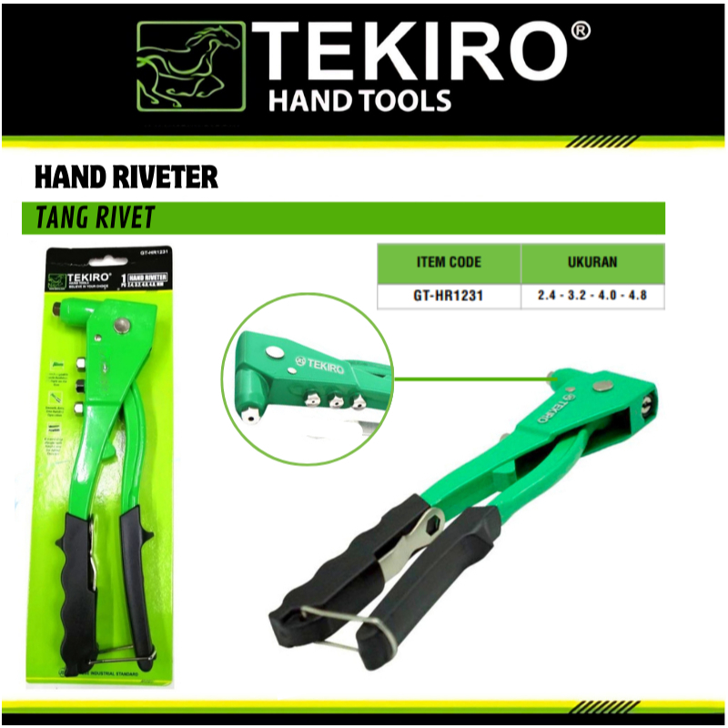 Jual Tekiro Tang Rivet Hijau Hand Riveter Rifet Paku Tembak Termurah ...