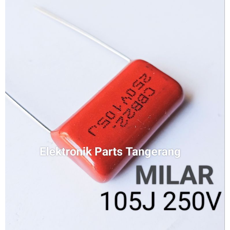 Jual CAPACITOR MILAR 105J 250V MILAR 105 J 1UF BQ MYLAR 105J 250V ...