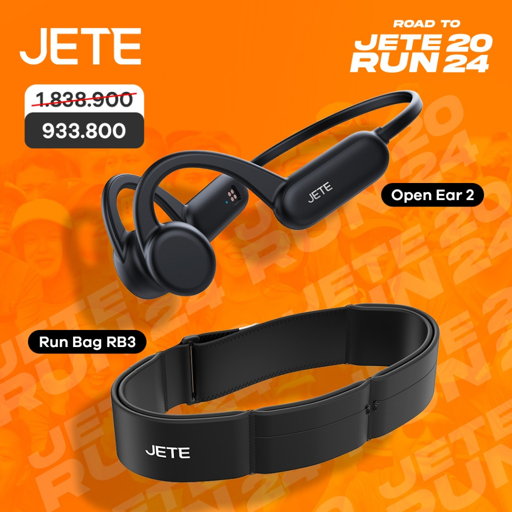 Jual Bundling Headset Bluetooth JETE Open Ear 2 Bone Conduction + Run ...