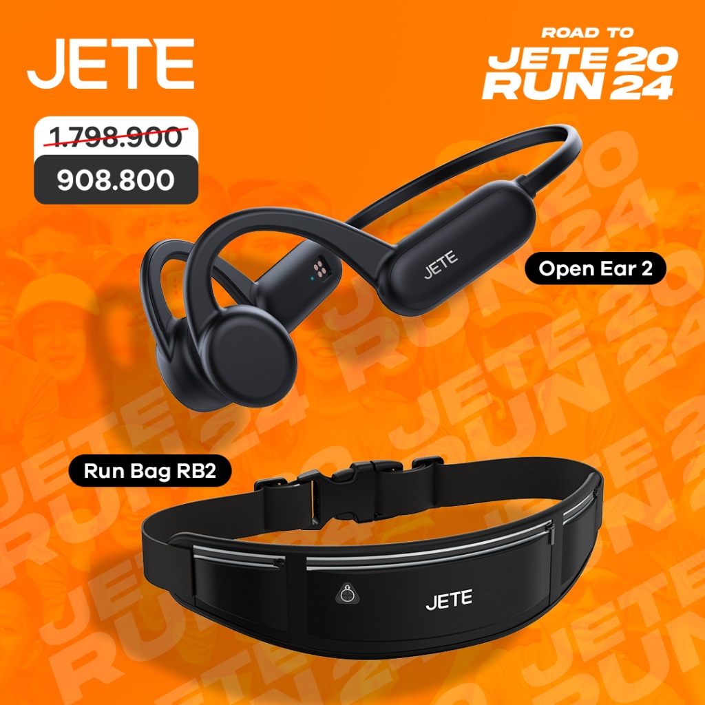 Jual Bundling Headset Bluetooth JETE Open Ear 2 Bone Conduction + Run ...