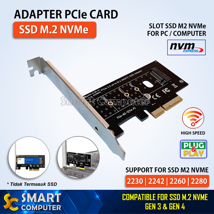 Jual Adapter PCIe to SSD M.2 NVMe 32Gbps M2 PCI Express Card X4 X8 X16 ...