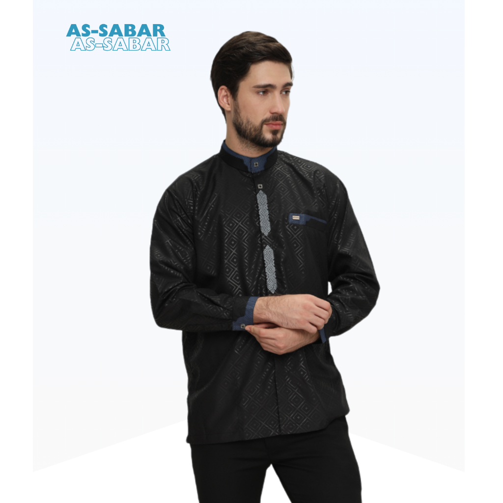 Jual As-Sabar - Baju Koko Taqwa Casual Trendy Modern Emboss Lengan ...