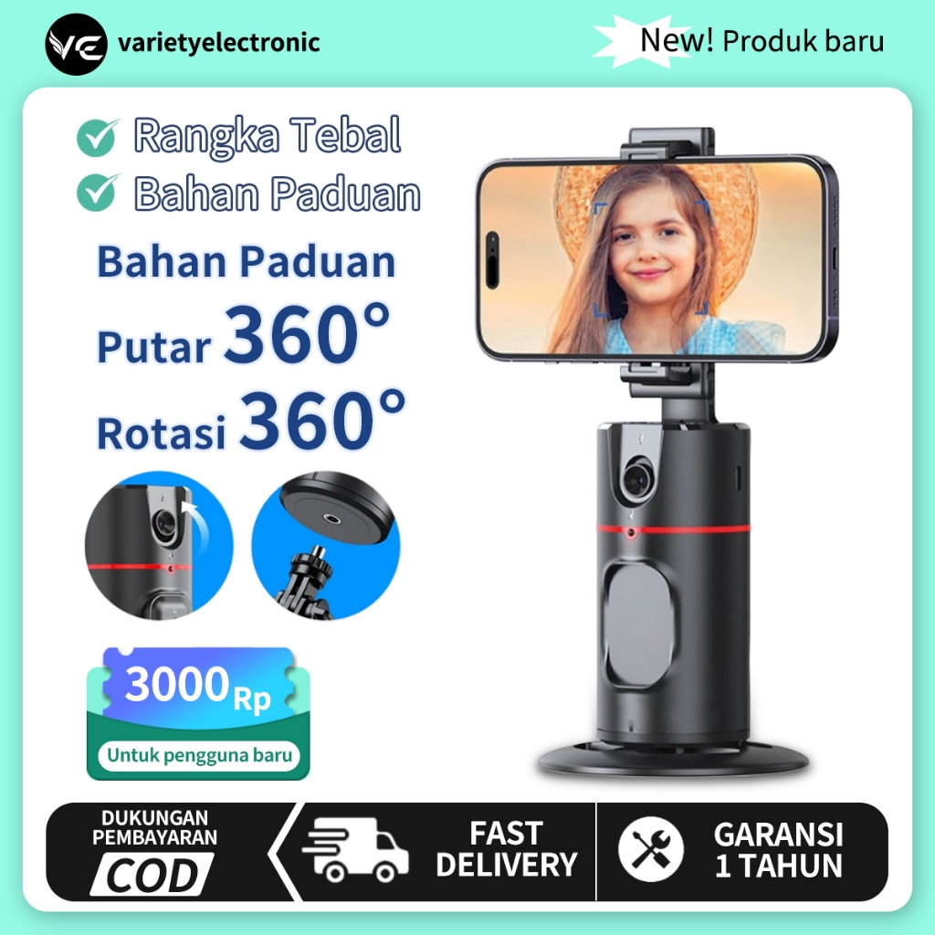 Jual Auto Face Tracking Gimbal Handphone Stabilizer 360° Bluetooth ...