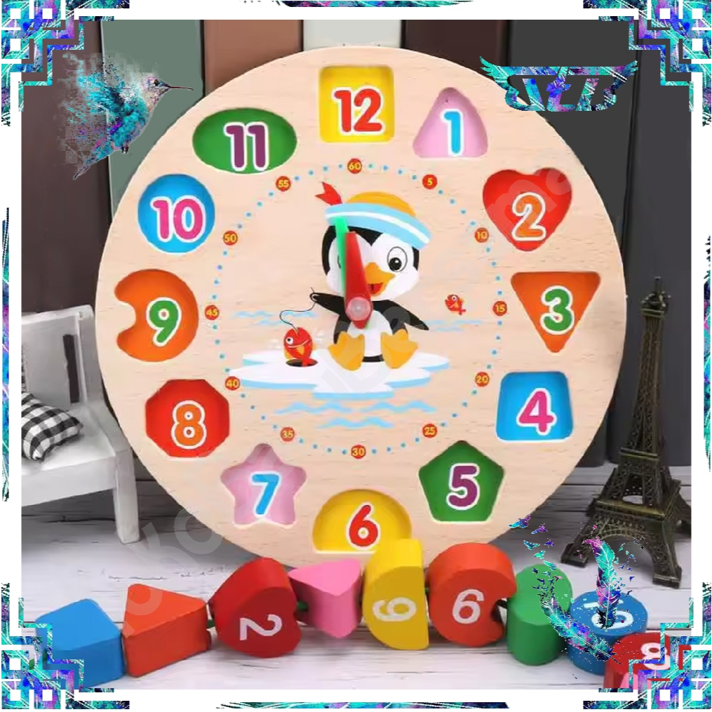 Jual TBB Penguin Beaded Clock mainan edukasi jam Penguin dan meronce ...